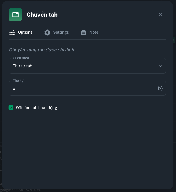 Node Chuyển Tab | MKT Login Docs